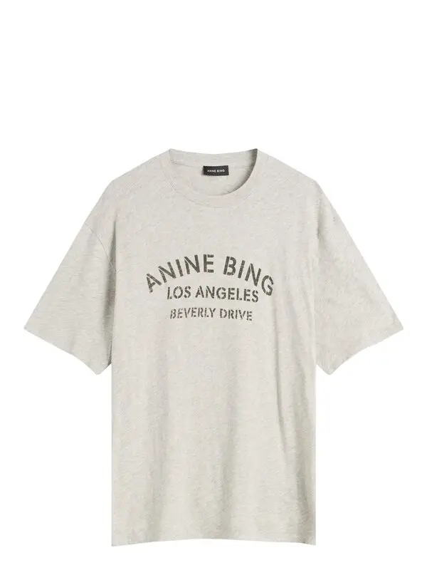 ANINE BING Cohen Los Angeles Stencil T-shirt - Grey Melange