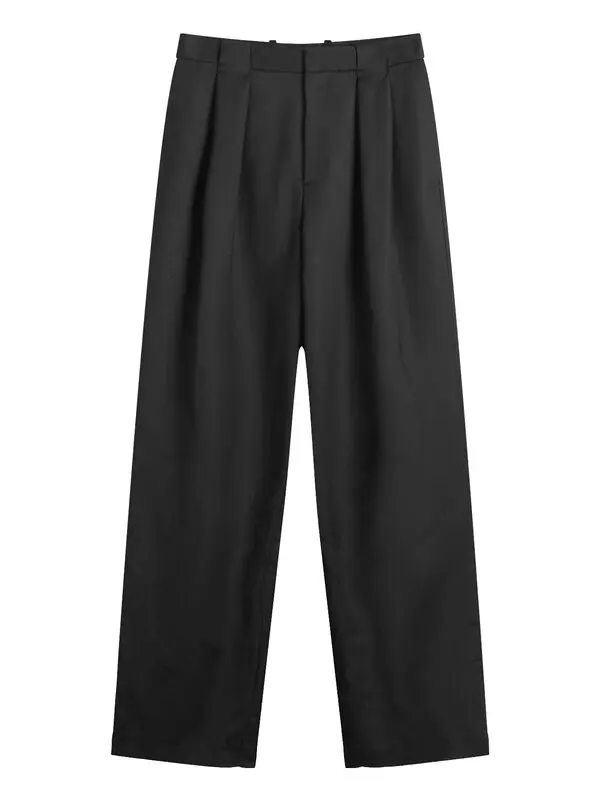 Casablanca Workwear Wool Belt Loop Trousers - Black