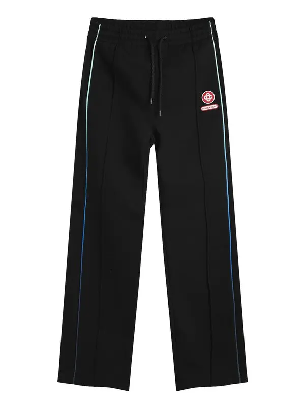 Casablanca Loopback Gradient Piping Open Hem Jogger - Black