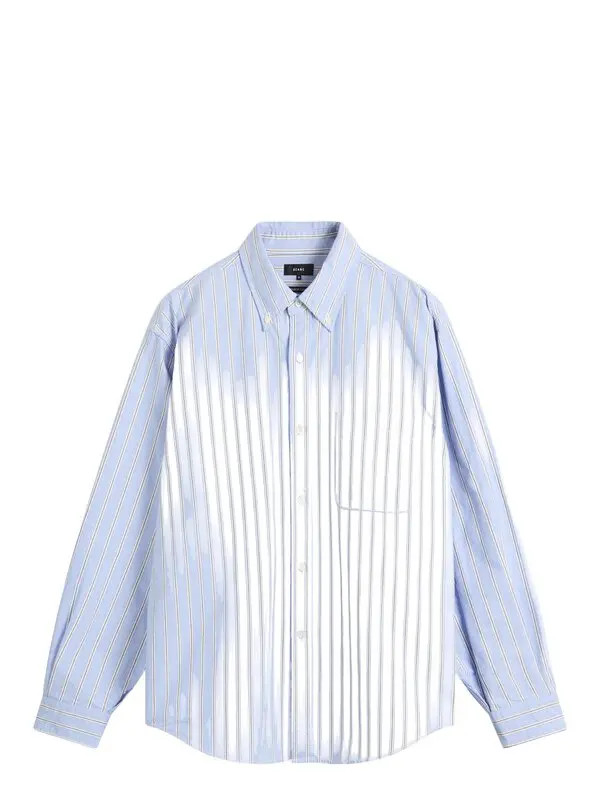 BEAMS Heavy Oxford Button Down Shirt - Sax Stripe