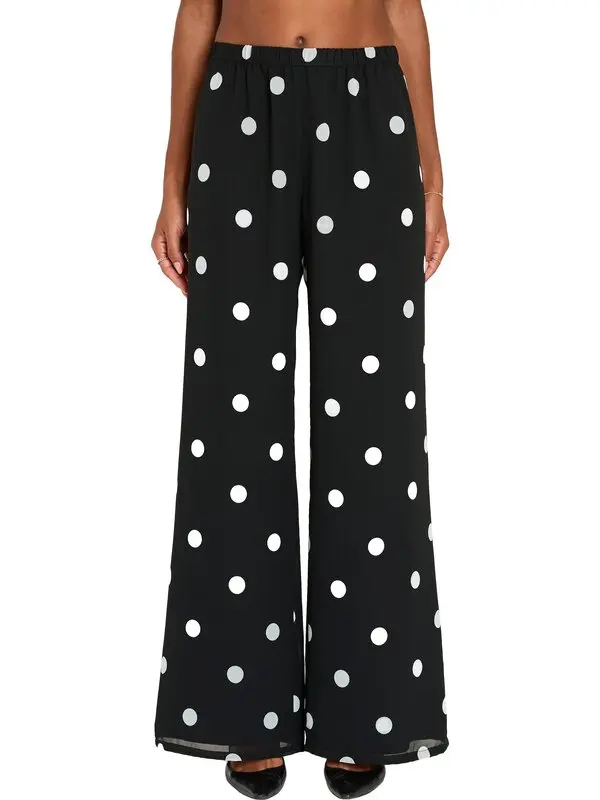 Amanda Uprichard Mariko Polka Dot Pants - Black Ivory