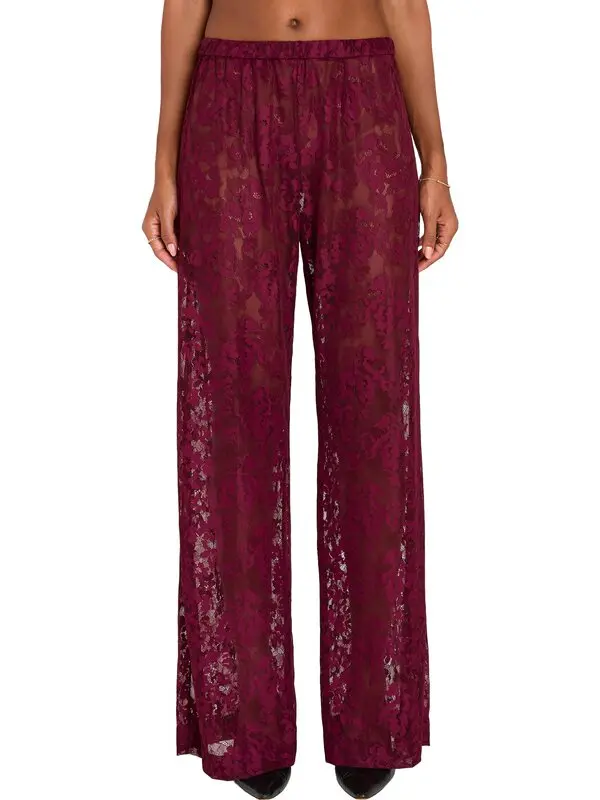 Amanda Uprichard Mariko Lace Pants - Wine