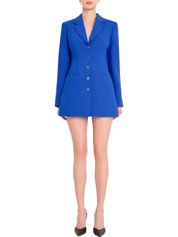 Amanda Uprichard Peralta Blazer Romper - Bright Blue