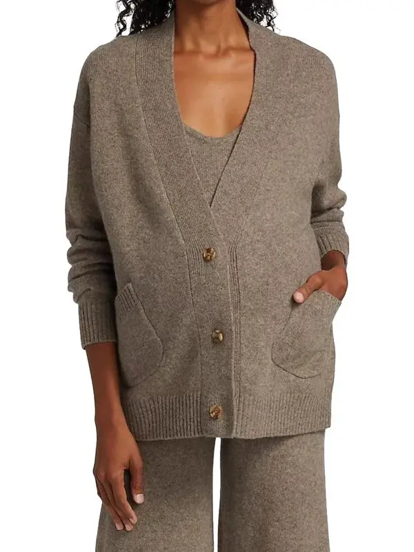 EMILIA GEORGE Renee Wool Cardigan - Camel