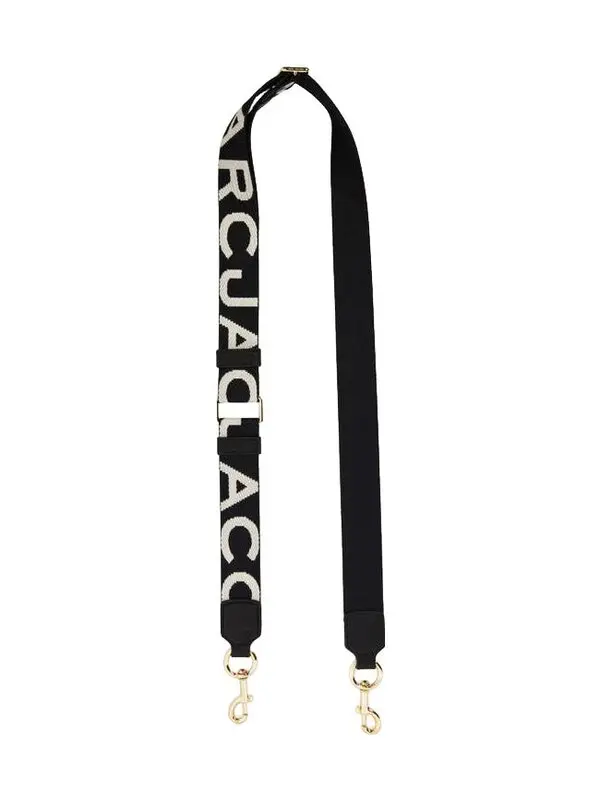 Marc Jacobs Thin Logo Bag Strap - Black/white