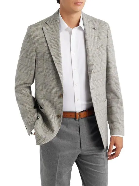 JACK VICTOR Hampton Glen Check Knit Wool Sport Coat - Grey