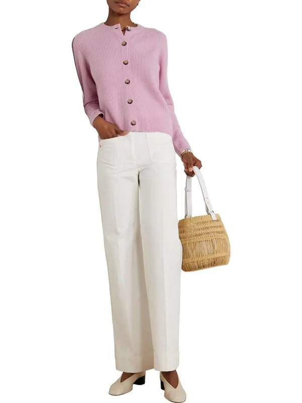 ALLUDE - Ribbed Cashmere And Silk-blend Cardigan