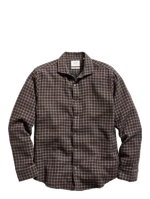 Billy Reid Cedar Bold Plaid Brushed Button-up Shirt - Asphalt Multi