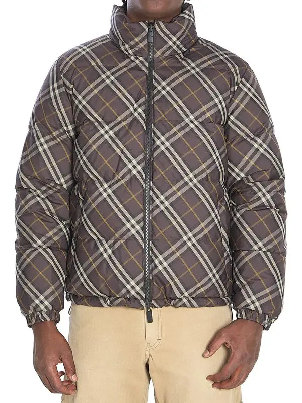 Burberry Reversible Check Puffer Jacket - Brown