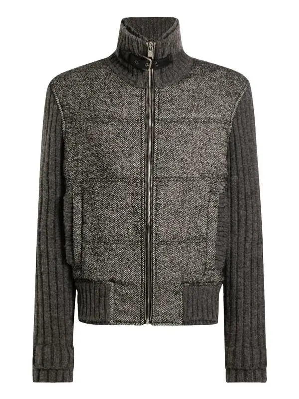 Dolce & Gabbana Houndstooth Knit Jacket - Grey