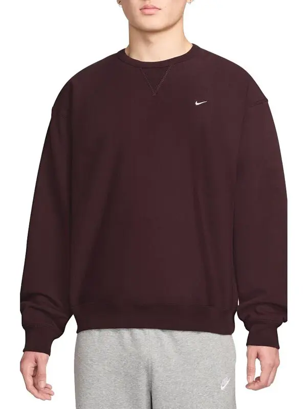 Nike Fleece Crewneck Sweatshirt - Burgundy Crush/white