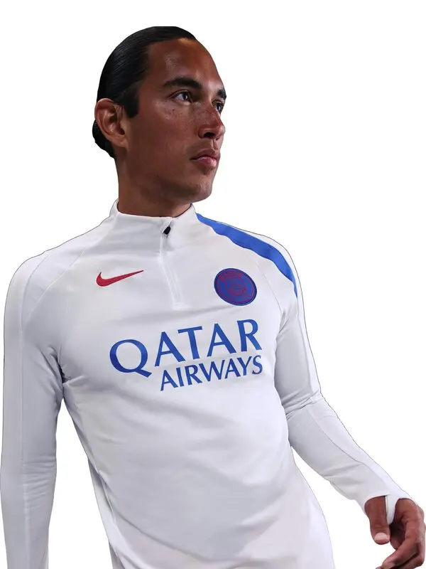 Nike Paris Saint-germain Strike Third Dri-fit Total 90 Soccer Knit Drill Top - White