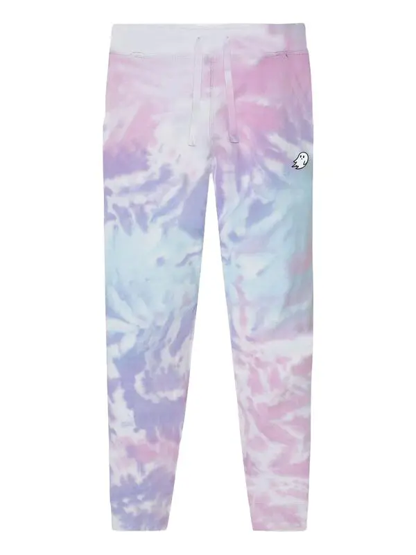 DALIX Ghost Tie Dye Fleece Jogger Pant - Cotton Candy