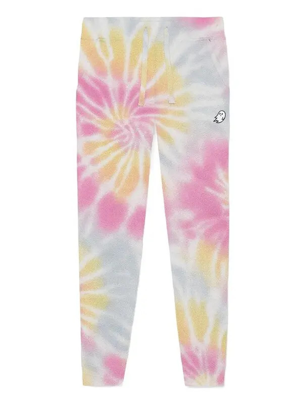 DALIX Ghost Tie Dye Fleece Jogger Pant - Desert Rose