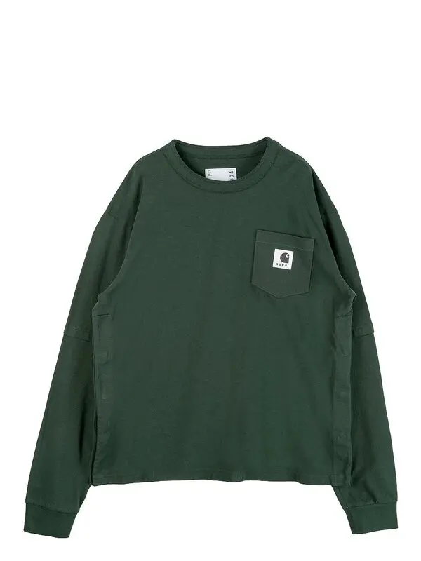 Sacai X Carhartt Wip Cotton Jersey Long Sleeve T-shirt - Green