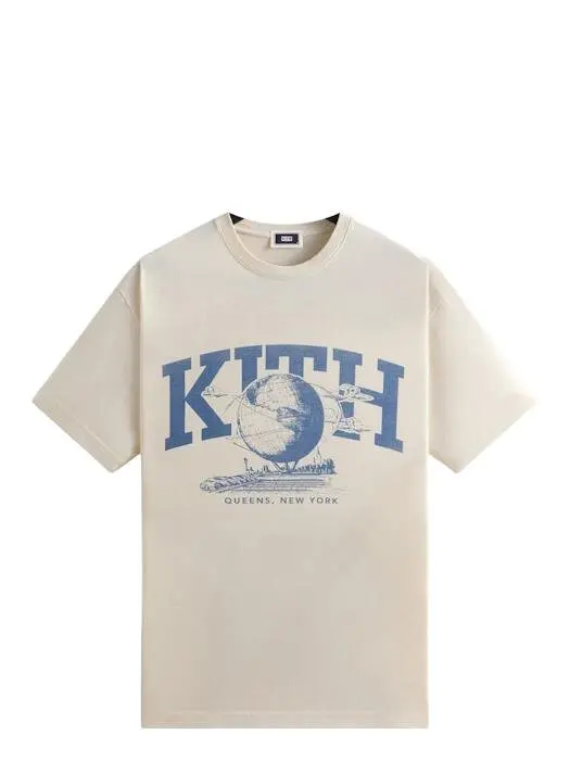 Kith Kin Queens Unisphere Vintage Tee Shirt - Sandrift