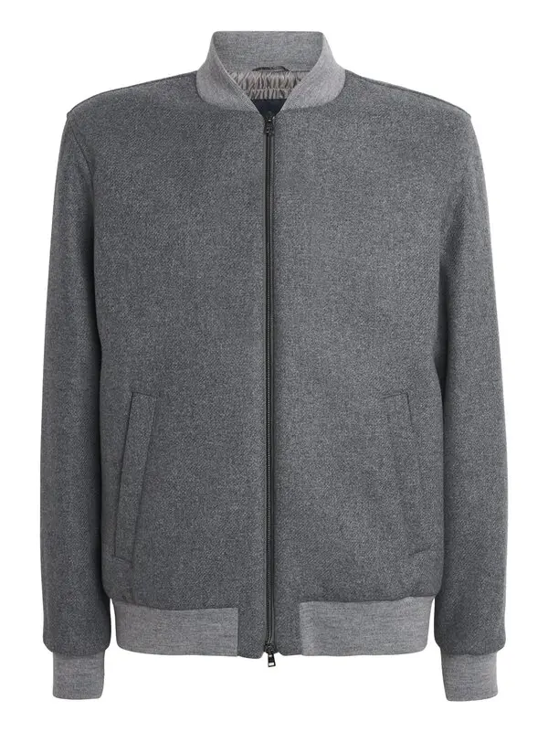 Herno Wool-blend Felt Bomber Jacket - Grey