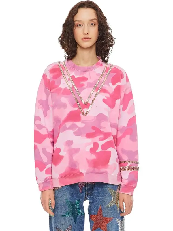 Collina Strada Tennis Crew Cotton-blend Sweatshirt - Rose