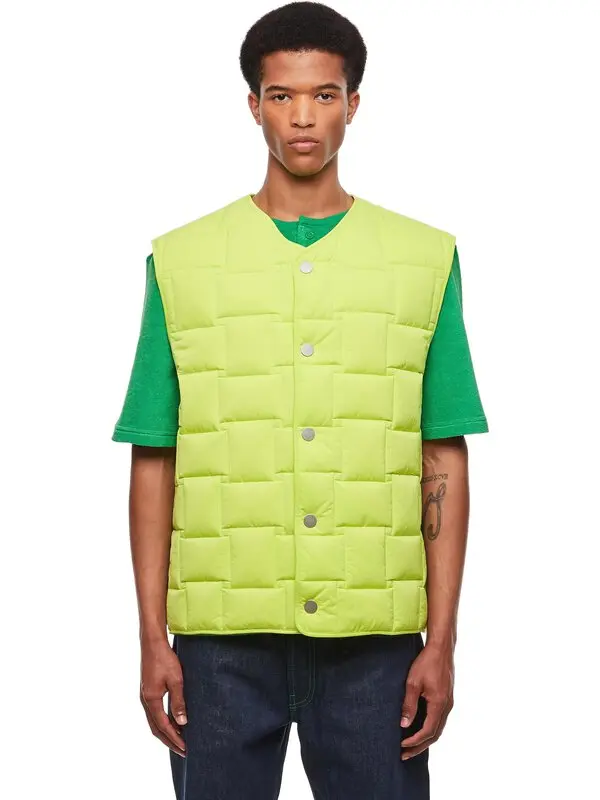 Bottega Veneta Padded Perforated Gilet - Yellow