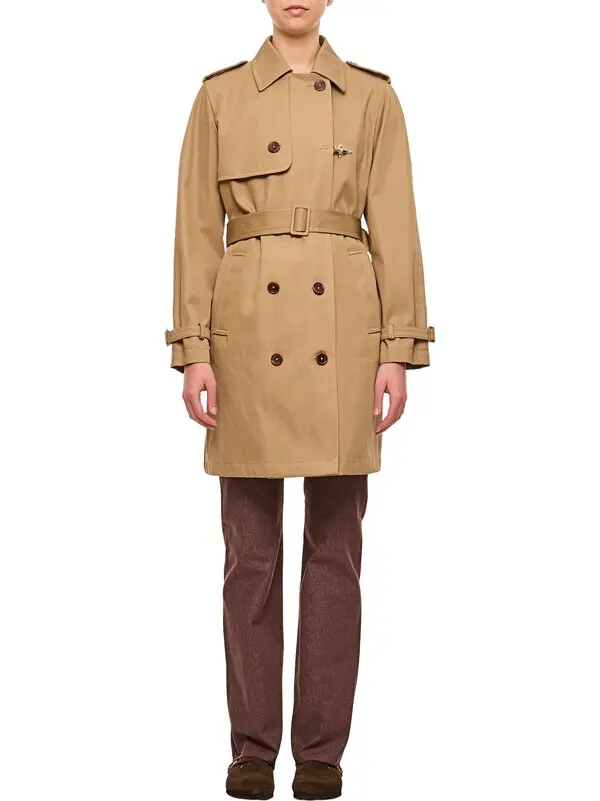 FAY Double-breasted Trench Coat - Beige