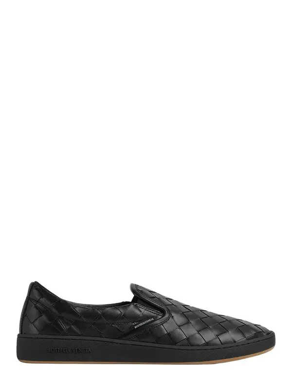 Bottega Veneta Woven Leather Sneakers - Black