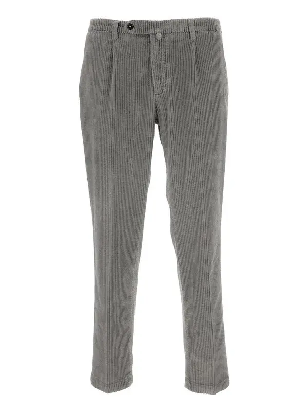 BRIGLIA 1949 Ribbed Trousers - Grey