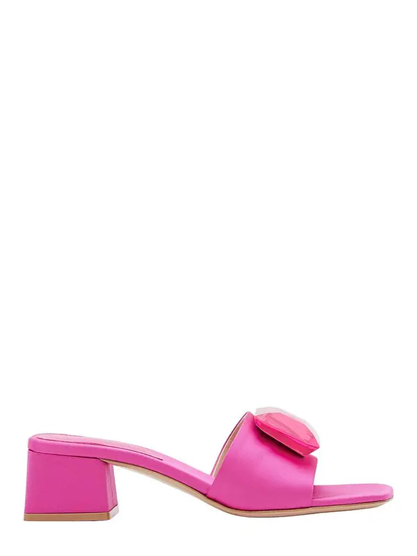 GIANVITO ROSSI 45mm Jewel Embellished Satin Sandals - Rose