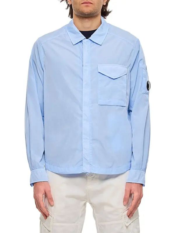 C.P. COMPANY Chrome-r Full Zip Overshirt - Sky Blue