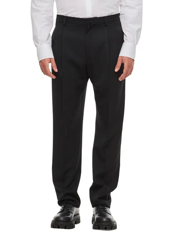 LANVIN Wool Straight-leg Trousers - Black