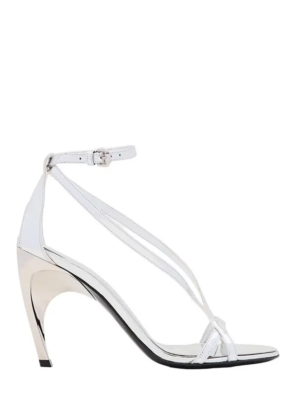 Alexander McQueen Sandal With Metal Heel - Silver