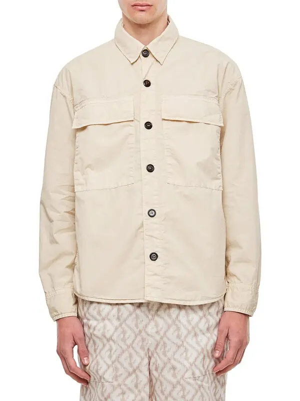 President's Tack Shirt P's Stone Dy In Cotton Nylon - Beige