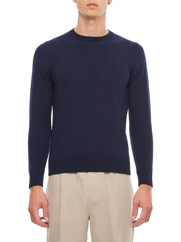 DRUMOHR Cashmere Crew Neck Sweater - Blue
