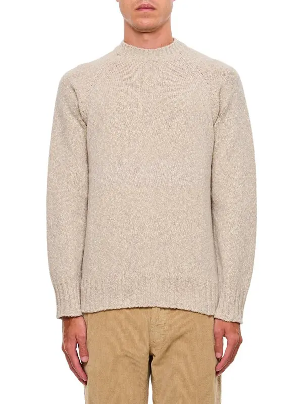 DRUMOHR Crew Neck Long Sleeve Sweater - Beige