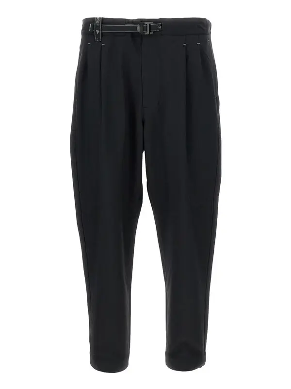 AND WANDER Wide Melange Twill Trousers - Black