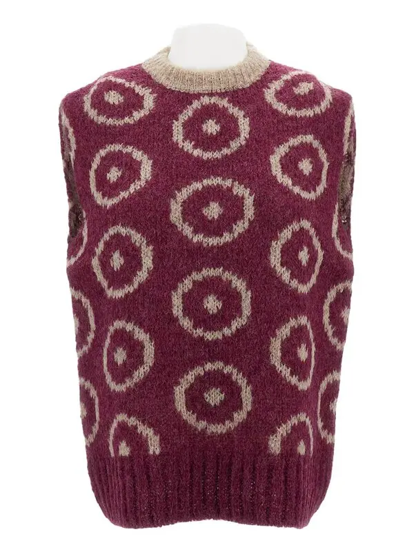 THIBAULT VAN DER STRAETE Sleeveless Jacquard Knit Sweater - Viola