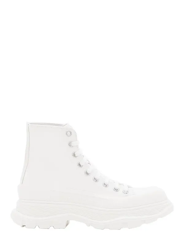 Alexander McQueen 45mm Tread Slick Lace-up Sneakers - White