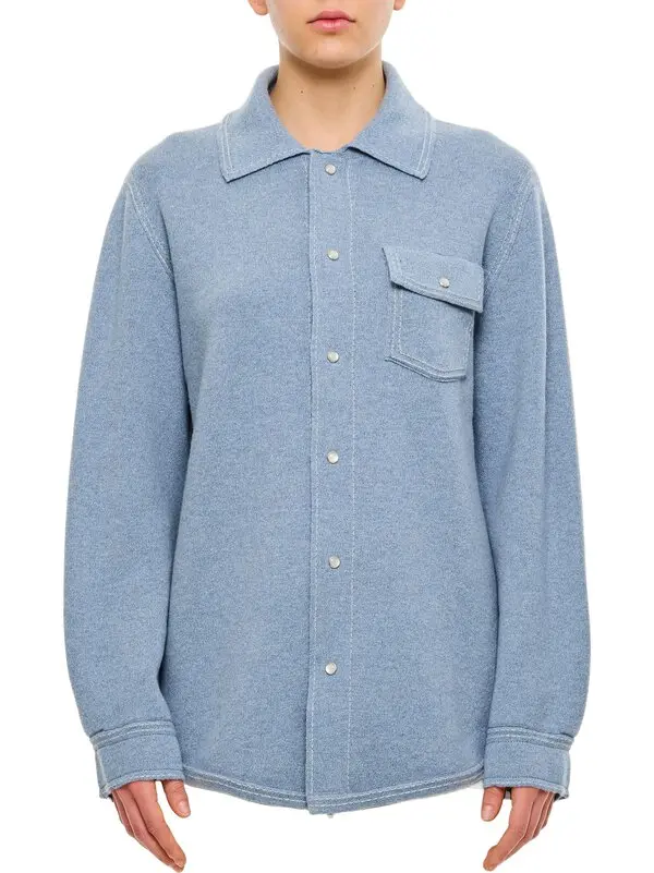 BARRIE Cashmere Overshirt - Sky Blue