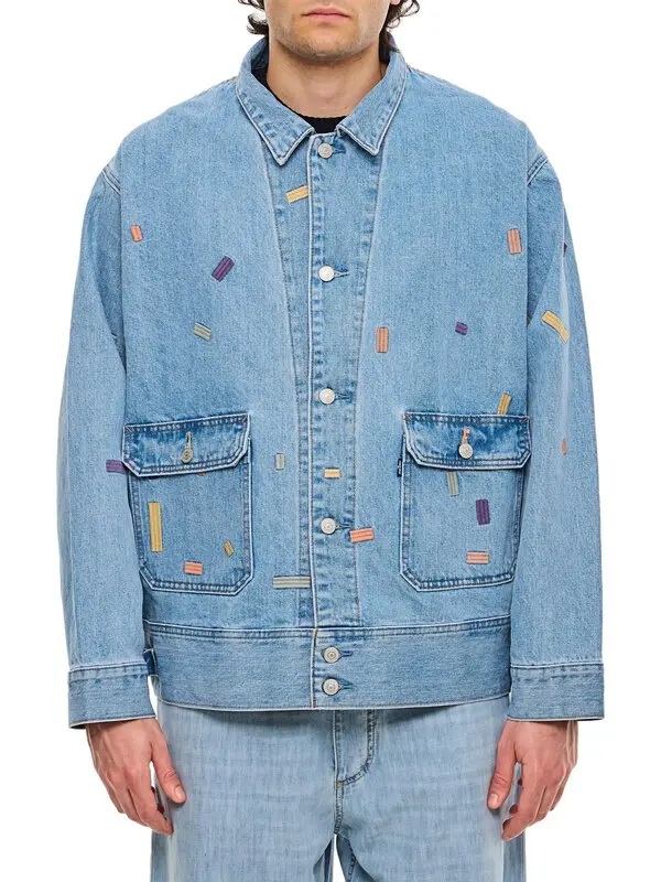 LEVI'S Denim Jacket With Embroidery - Sky Blue