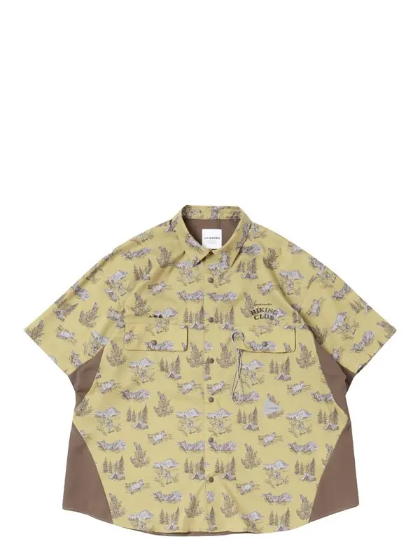 AND WANDER 193 Hiking Club Tech Shirt - Beige