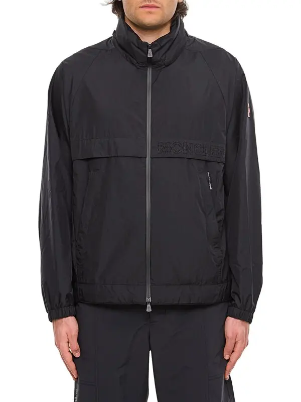 Moncler Packable Windbreaker Jacket With Hood - Black