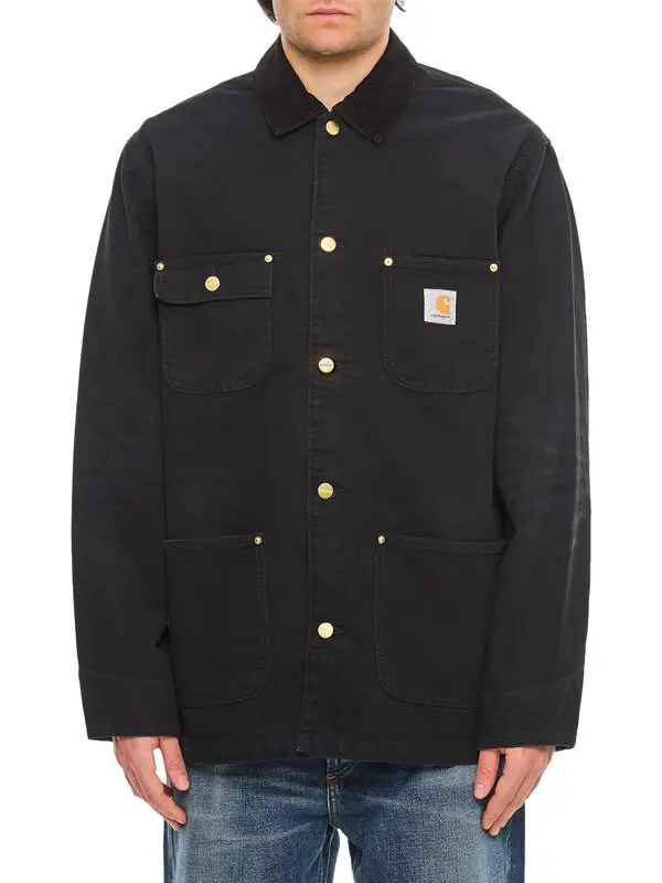 Carhartt Work In Progress Og Chore Coat In 'dearborn' Canvas - Black