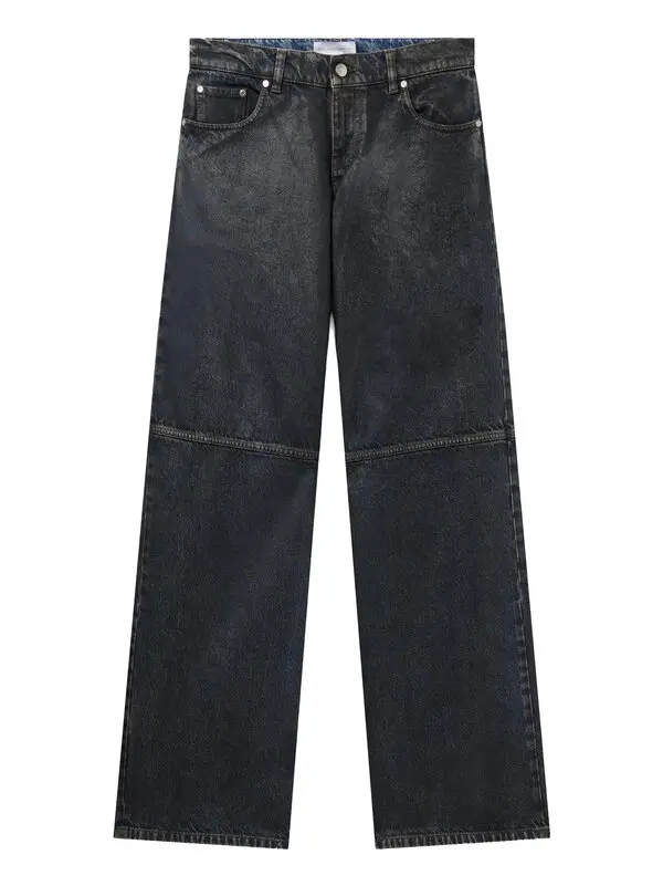 Stella McCartney Straight-leg Denim Jeans With Aged-effect Panels - Blue