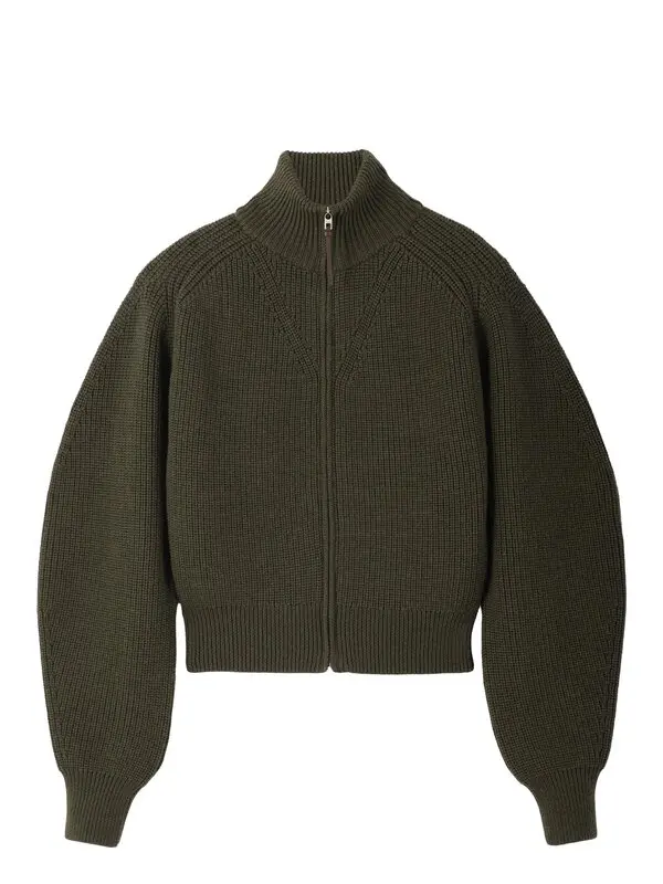 Jacquemus Merino Wool Zip Cardigan - Green
