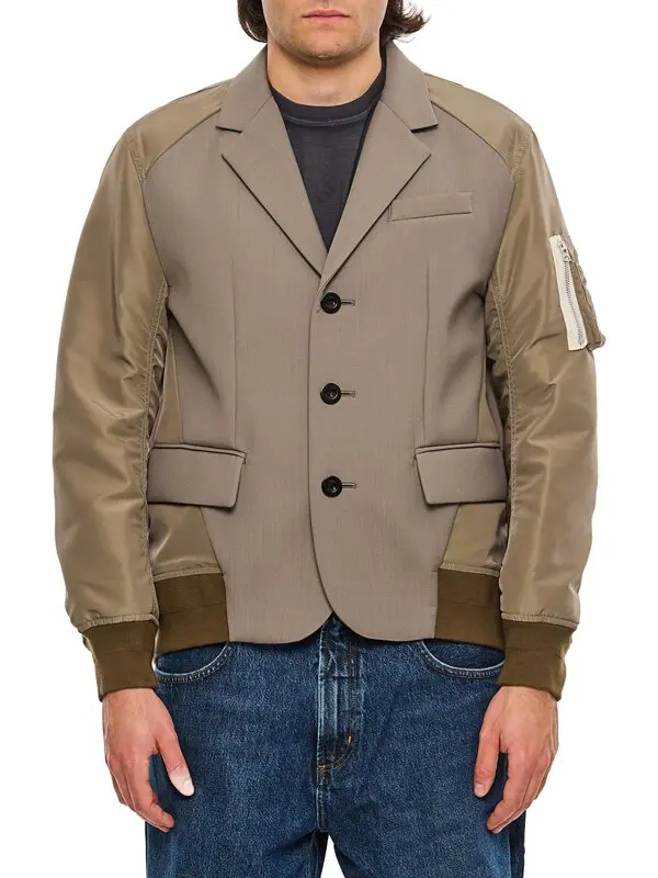 Sacai Suiting Bonding Mix Jacket - Green