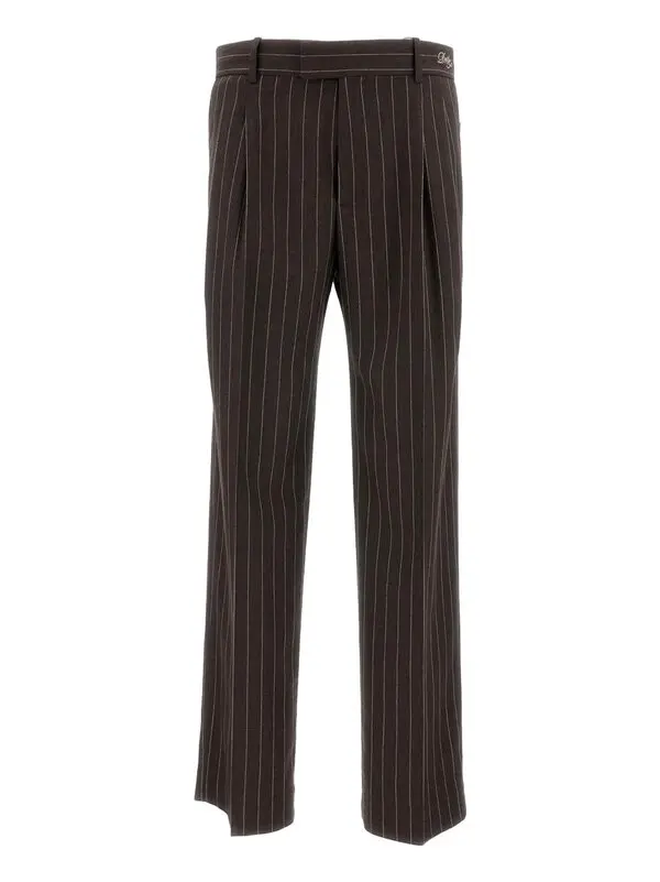 Drole De Monsieur Pinstriped Trousers - Brown