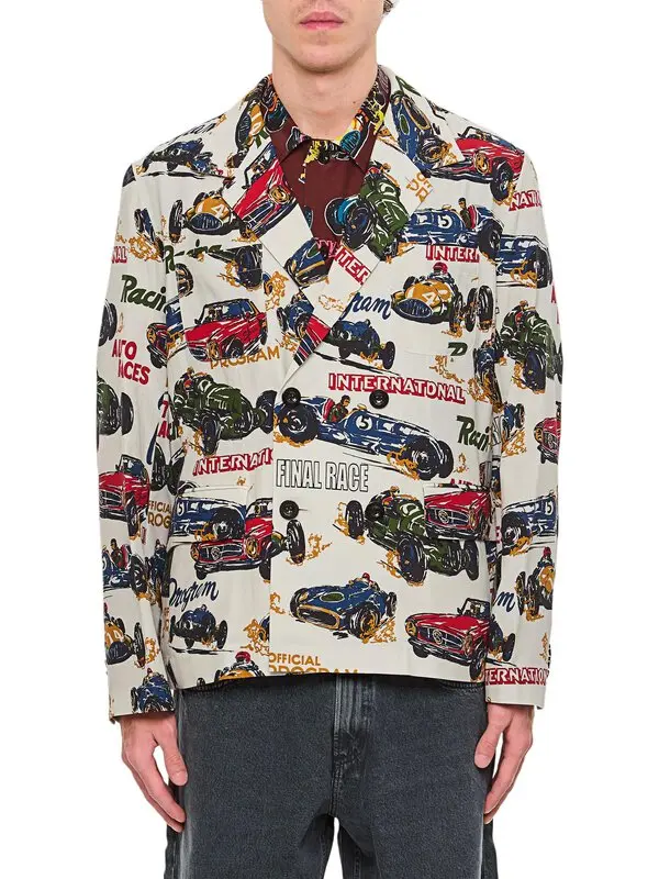 Sacai Printed Double-breasted Blazer - Multicolor