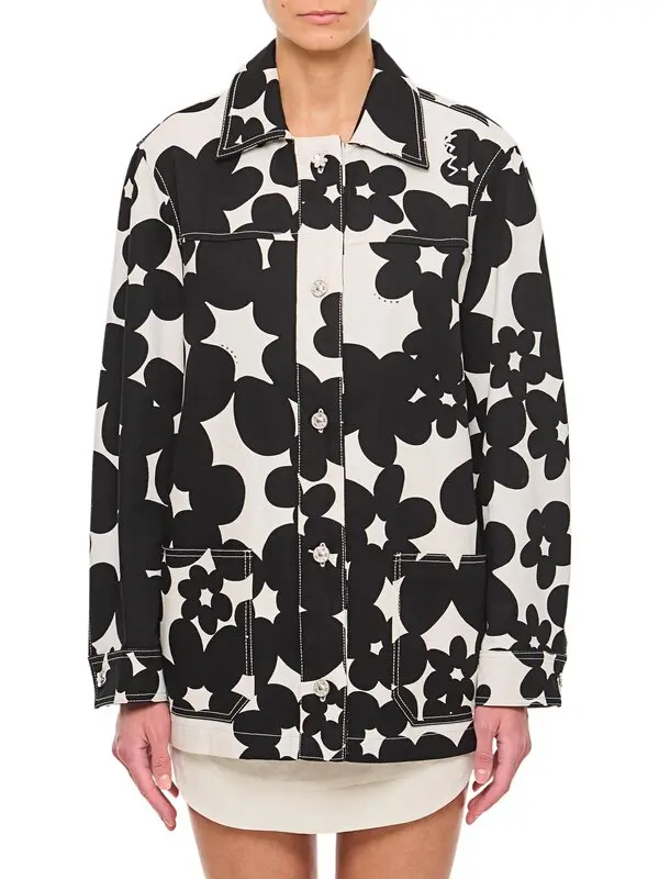 Marni Floral Cotton Gabardine Workwear Jacket - Multicolor