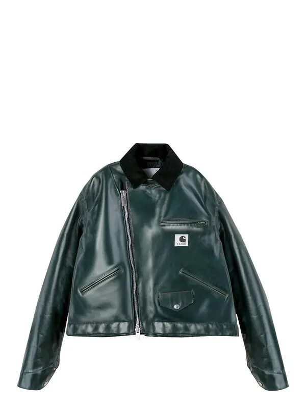 Sacai X Carhartt Wip Leather Utility Jacket - Green