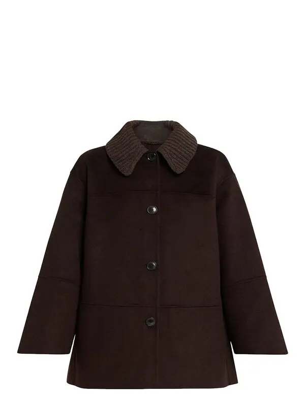 Proenza Schouler Lisa Double-face Wool Coat With Removable Collar - Hickory