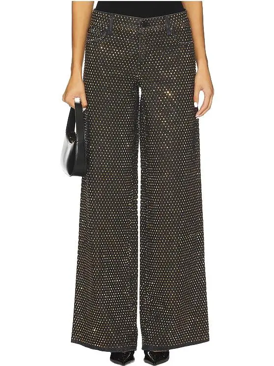 Alice + Olivia Embellished Baggy Jeans - Black